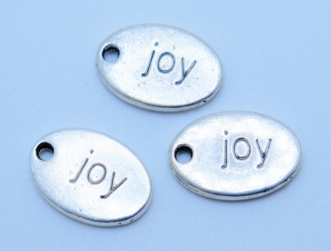 Joy Charm, Oval Charm, Inspiration Charm, Oval Joy Pendant, 3PCS ...