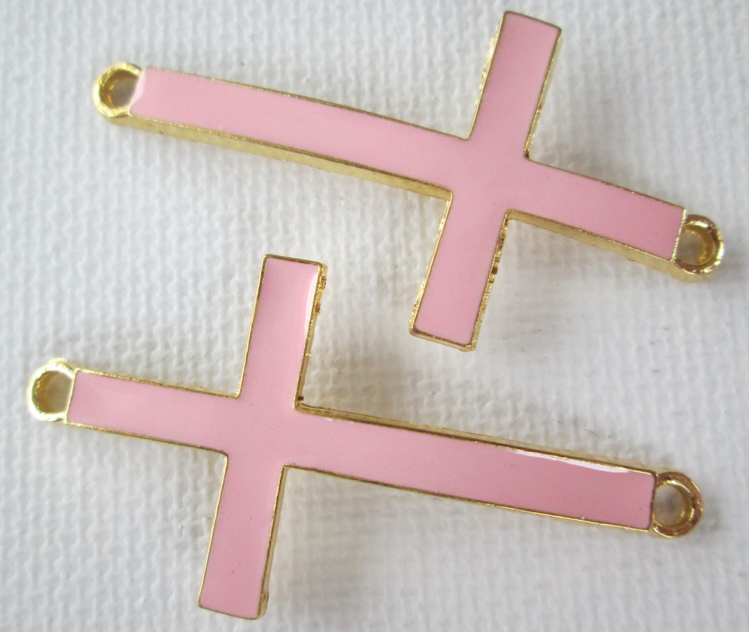 Cross Connectors Cross Pendant Pink Cross Pink Enamel and | Etsy