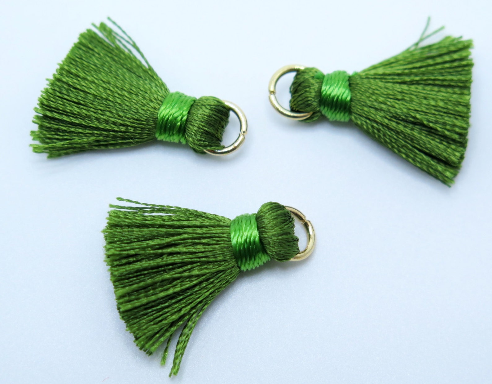 Green Tassels, Olive Green Tassels, Cotton Tassels, 3pcs, Approx 20mm ...