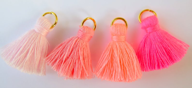 Pink Tassels Small Cotton Jewelry Tassels With Matching - Etsy