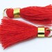 Red Tassels, Cotton Tassels, Brass Ring Tassels, Diy Tassels, 2pcs 30mm ...