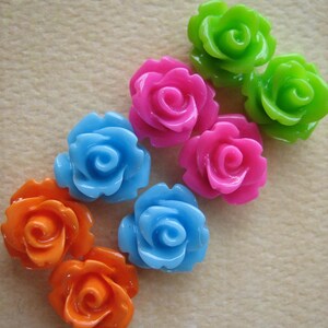 Small Roses, Mini Roses, Resin Flowers, 8pcs Mini Rose Flower Cabochons ...