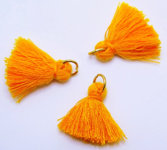 Orange Tassels Small Jewelry Tassels With Matching Binding | Etsy