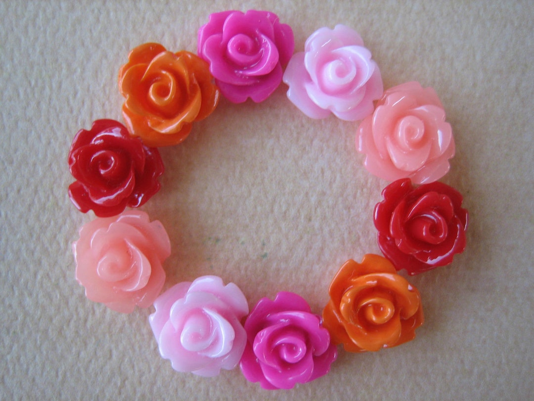 Mini Roses, 10mm Mini Roses, 10pcs Mini Rose Flower Cabochons, Resin ...