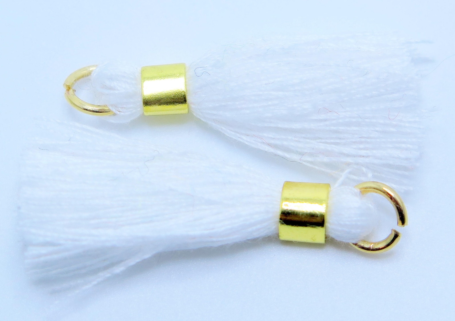 White Tassels White Cotton Tassels Brass Ring Tassels Diy | Etsy