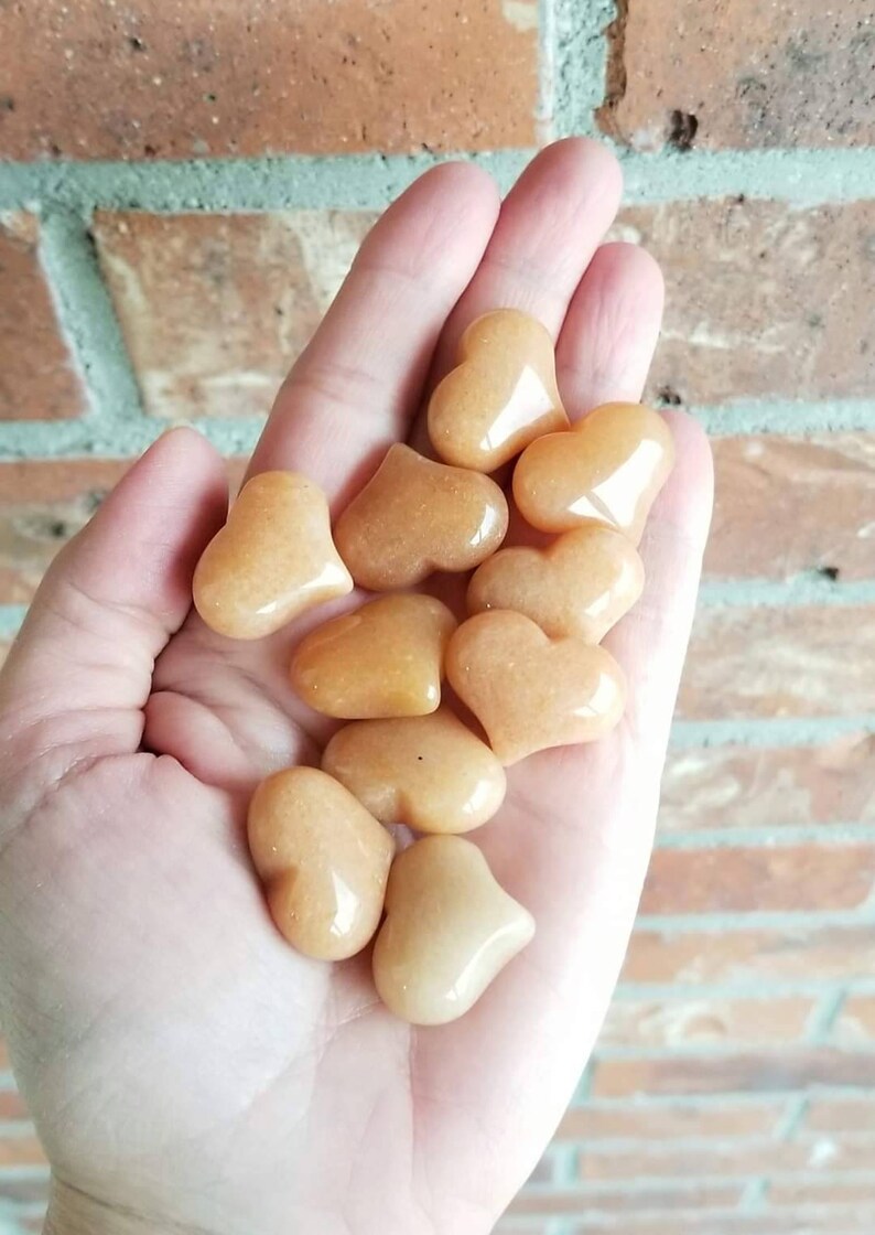 Worry Stone, Orange Aventurine Heart Stones, Worry Stones, Pocket ...