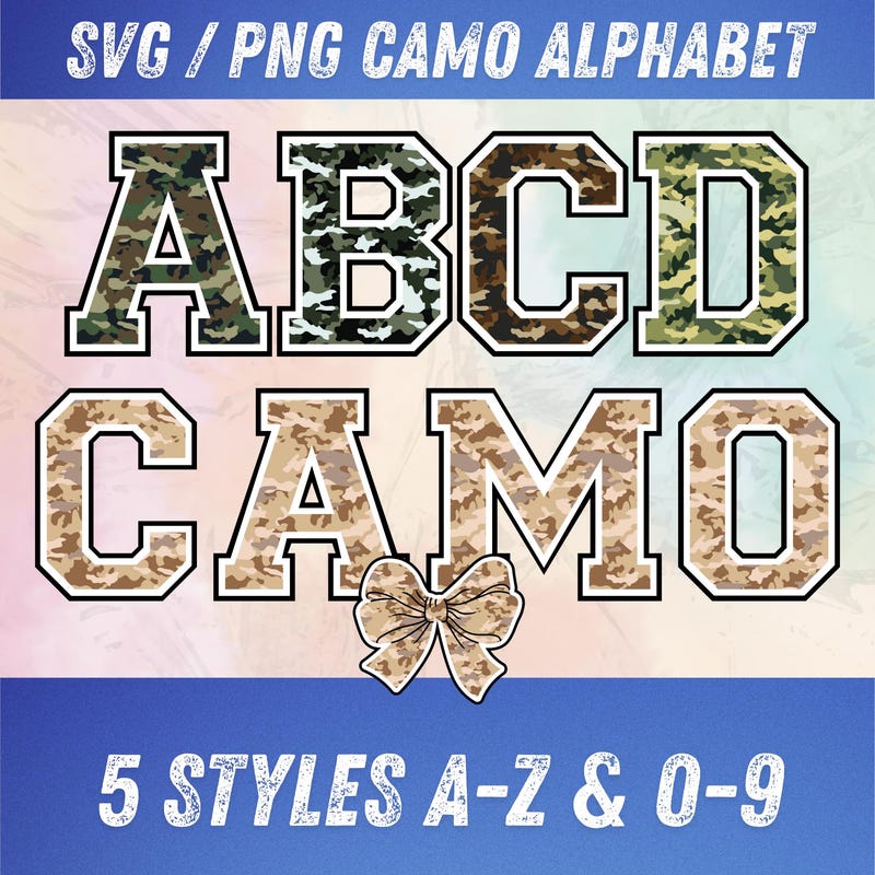 Camo Letters - Etsy