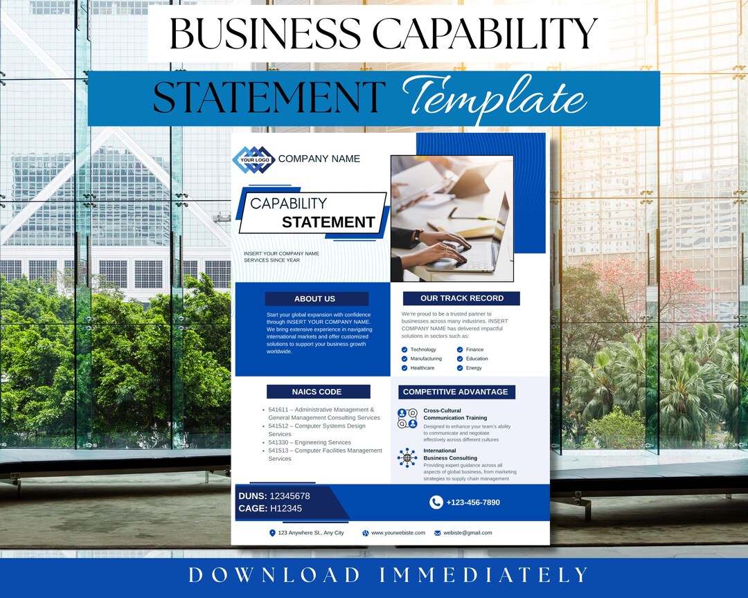 Business Capability Statement Template | Corporate Document ...