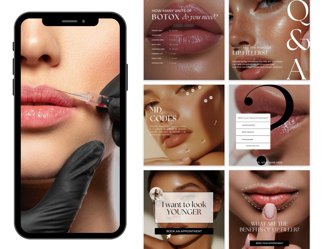 Lip Filler Instagram Templates, Nurse Injector Social Media, Lip Filler ...