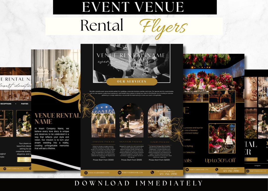 Event Venue Rental Flyer Template | Party & Venue Brochure | Business ...