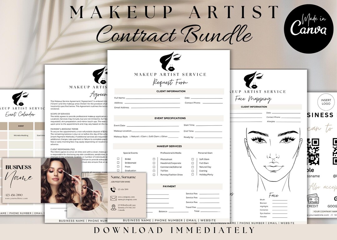 Makeup Artist Agreement Template | Bridal Makeup Contract | MUA Service ...