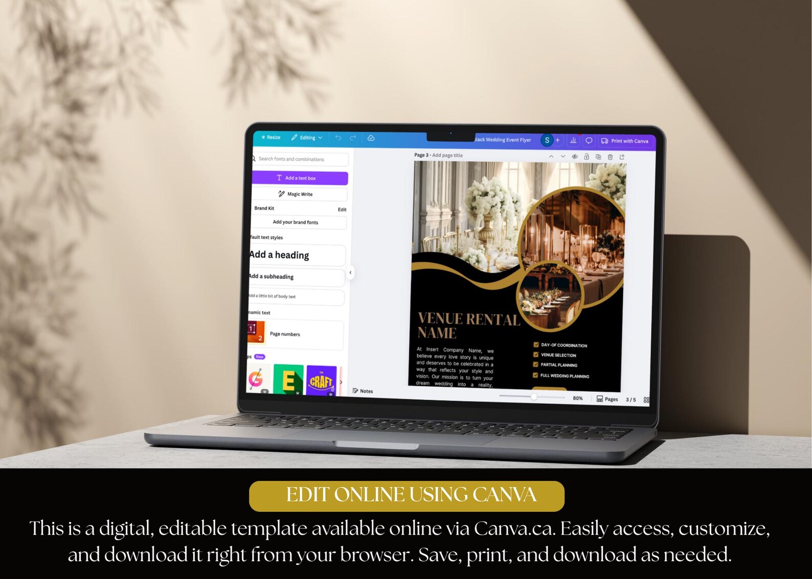 Event Venue Rental Flyer Template | Party & Venue Brochure | Business ...
