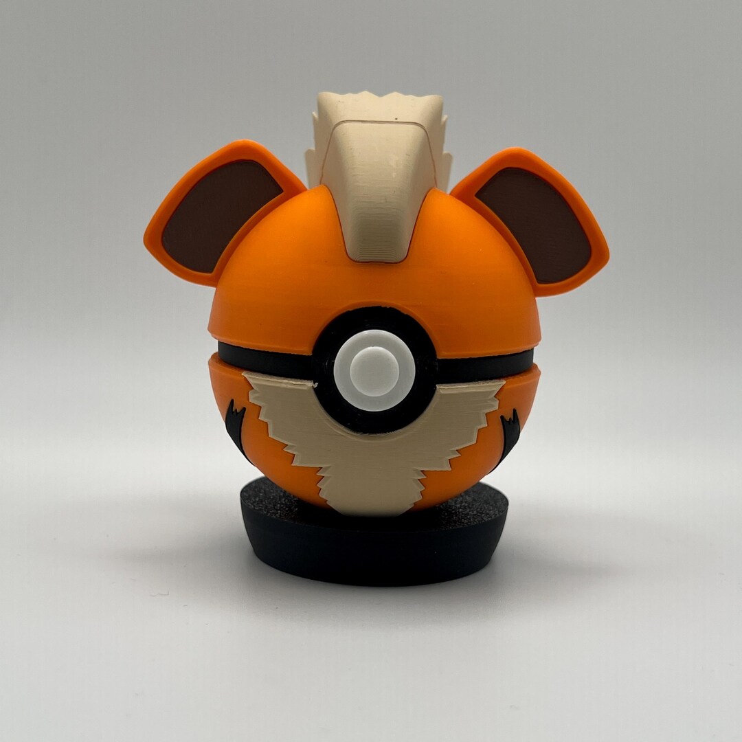 Growlithe Ball | 3D Printed Display Pokemon Pokeballs From N3D | + FREE ...