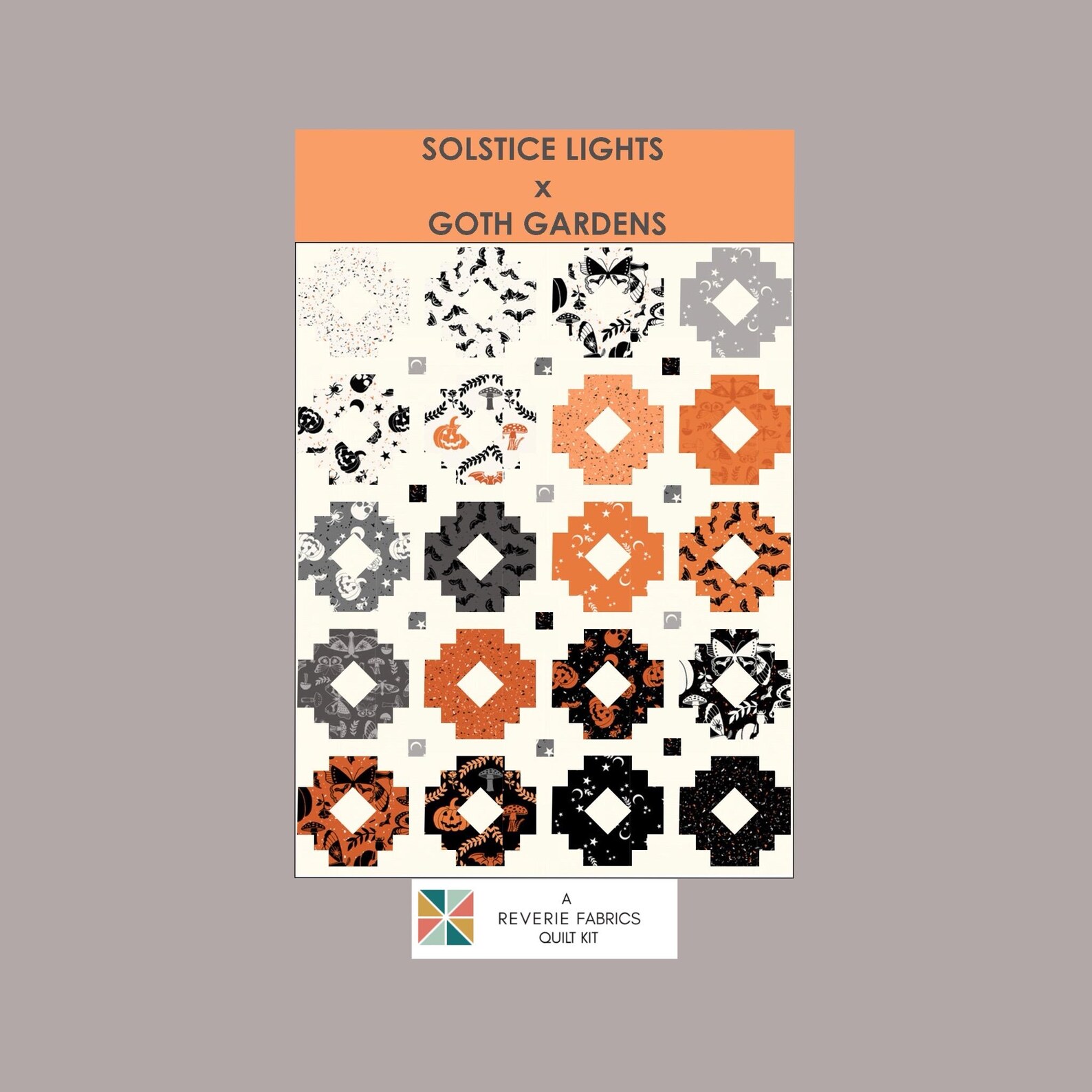 Solstice Lights X Goth Gardens Quilt Top Kit (throw Size: 62x78") - Etsy