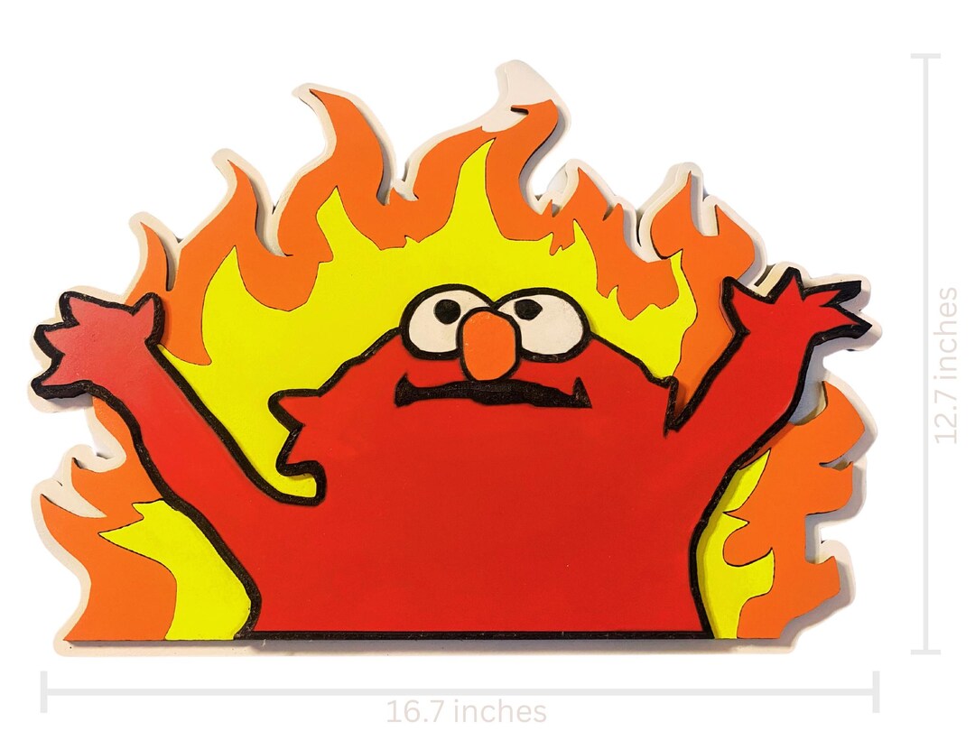 Fire Elmo Plaque, Hell Fire Elmo Layered Laser Cut Plaque Sign - Etsy