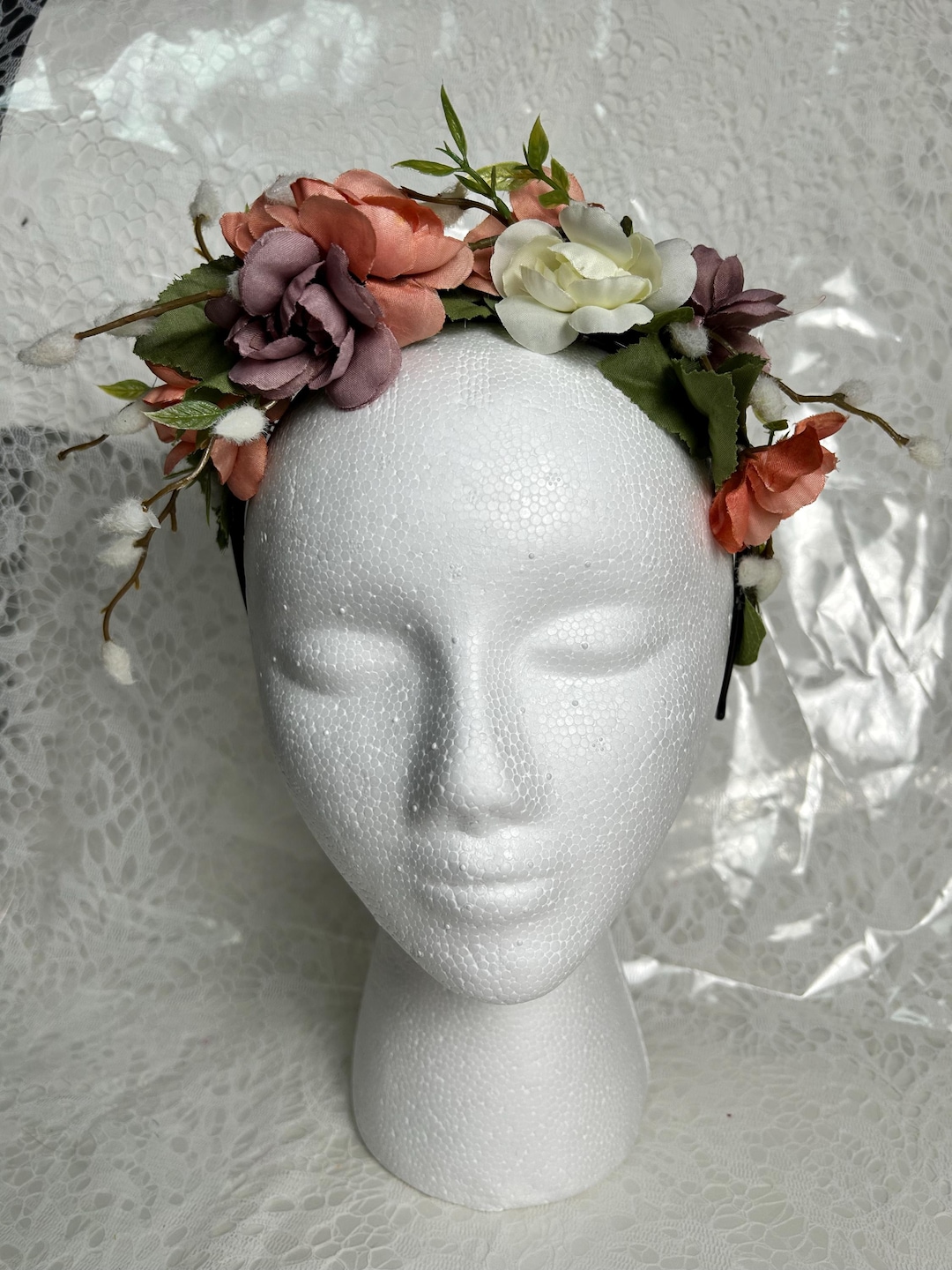 Rustic Boho Flower Crown Handmade Woodland Headpiece Fairycore Floral ...