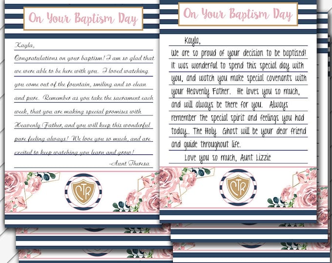 Girl LDS Baptism Testimony Cards Printable: on Your Baptism Day ...