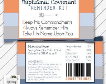 LDS Baptism Kit Kat Candy Wrapper Card Digital Printable | Etsy