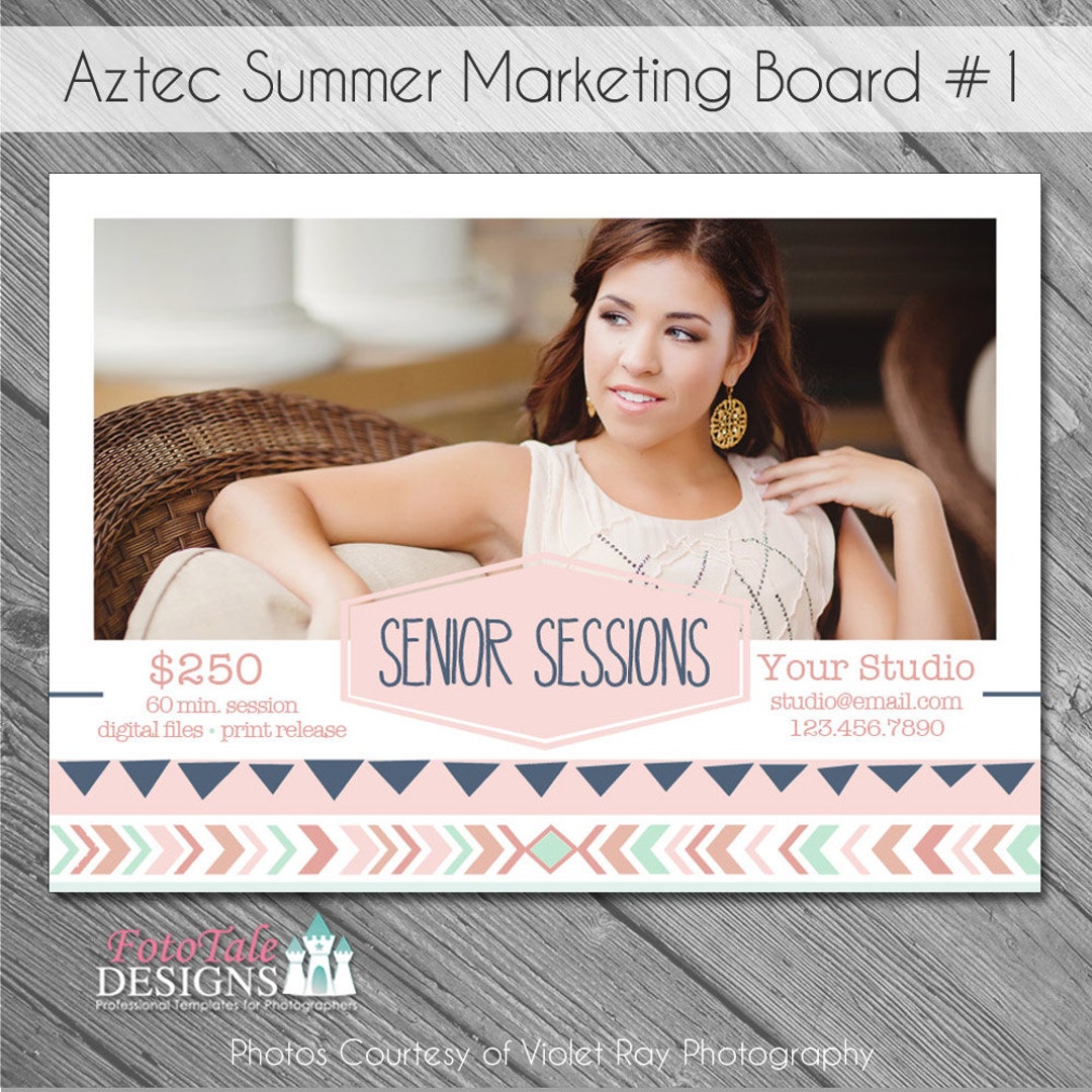 INSTANT DOWNLOAD - Aztec Summer Marketing Board 1- Custom 5x7 Photo Template - Etsy