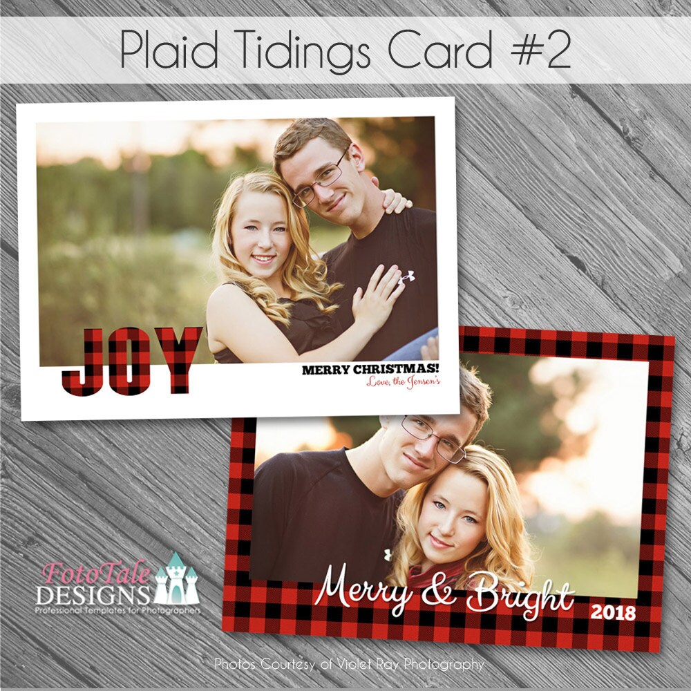 Christmas - Plaid Tidings Christmas Card Collection - 5x5 Tri-fold and ...