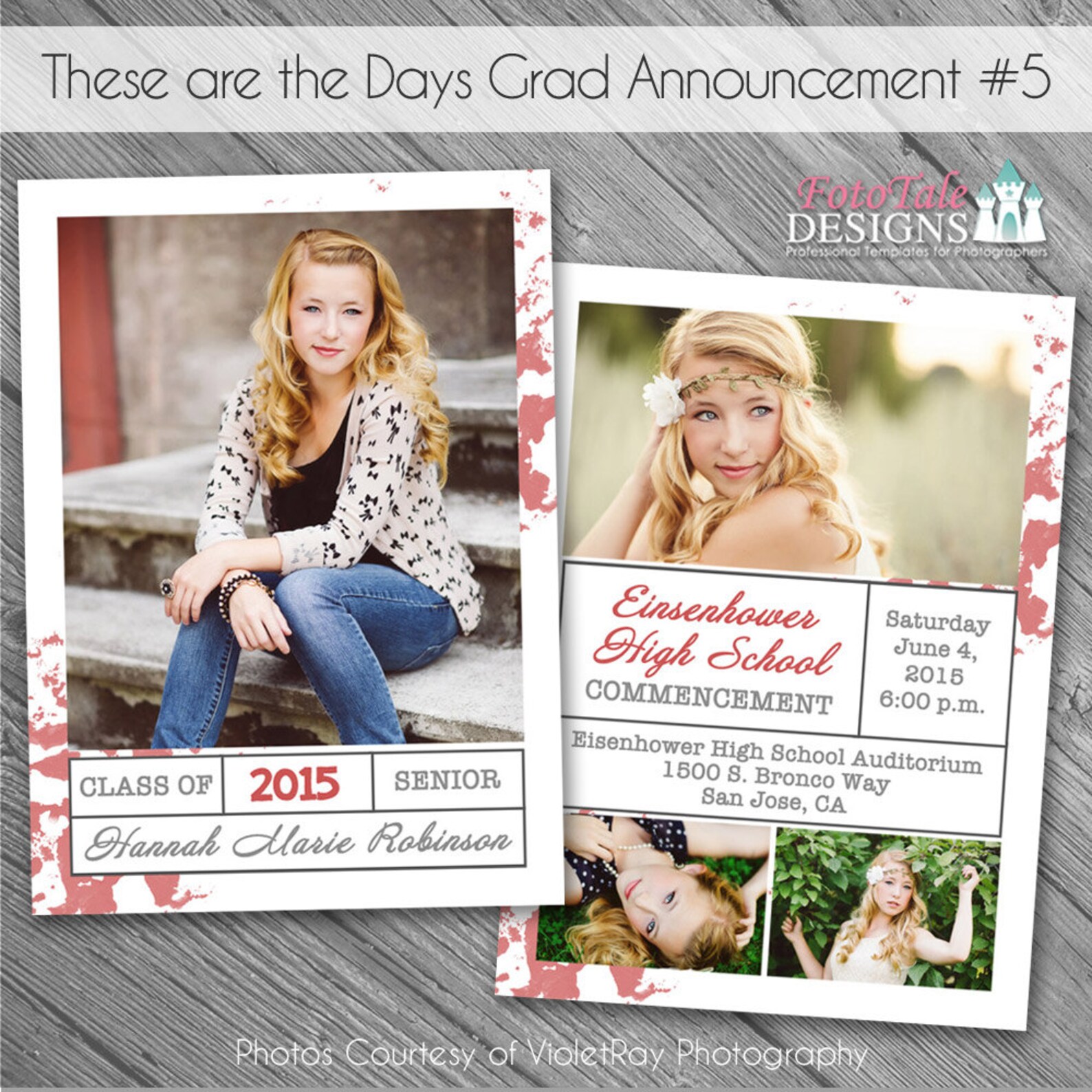 Instant Download- These Are the Days Grad Ann 5- Custom Photo Templates ...