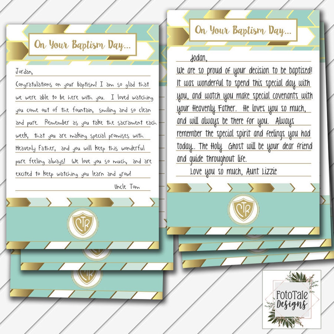 LDS Baptism Testimony Card, 5x7 and 4x6 Card, Digital Printable, Aqua ...