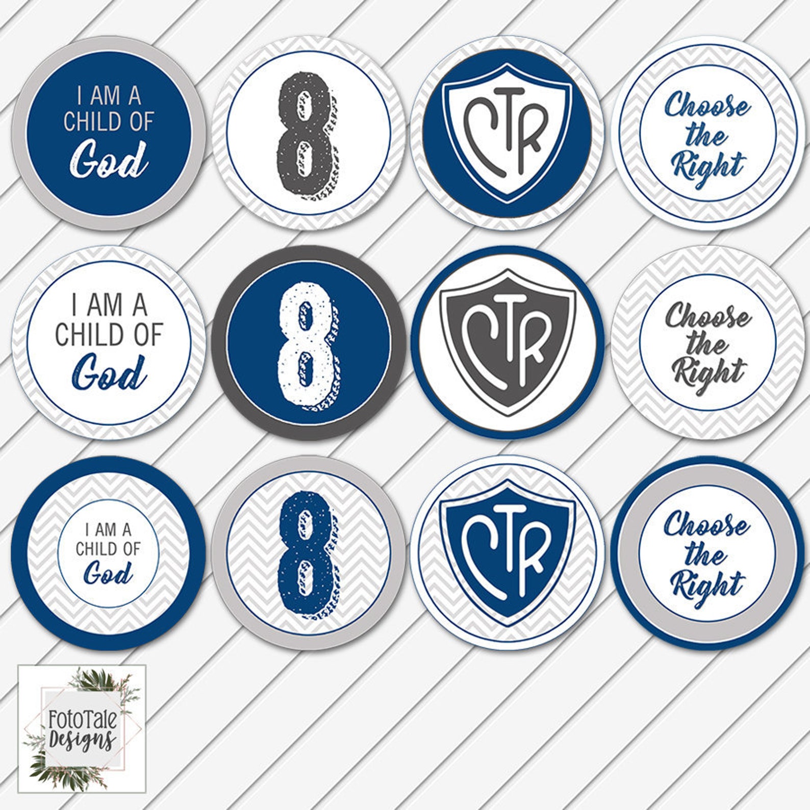 LDS Baptism Party Cupcake Toppers Food Labels Decorations - Etsy