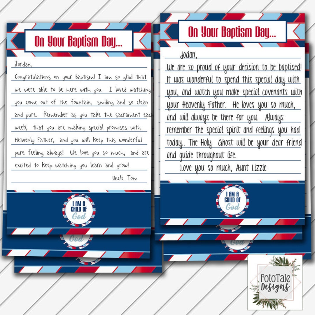 Carte de témoignage de baptême LDS, carte 5x7 et 4x6, imprimable ...