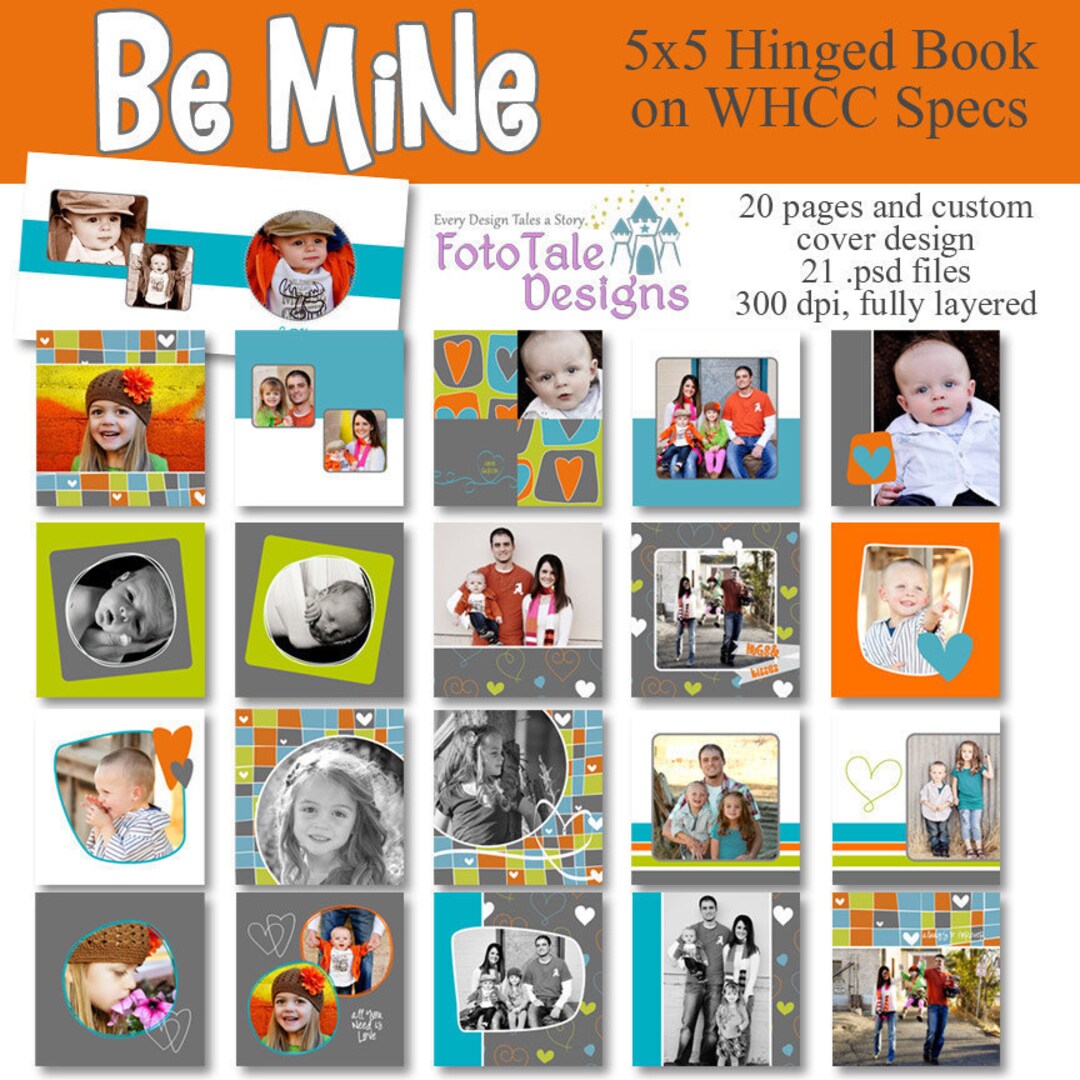 Be Mine 5x5 Press Printed Hinged Book WHCC Specs- 20 Pages and Custom ...