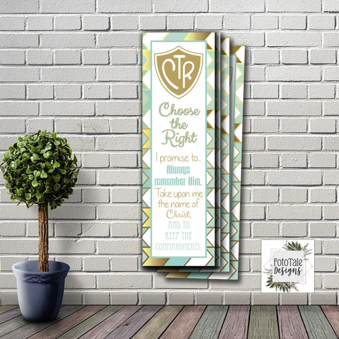 LDS Baptism Bookmark Handout, 2x7 Card, Digital Printable, Aqua Blue ...