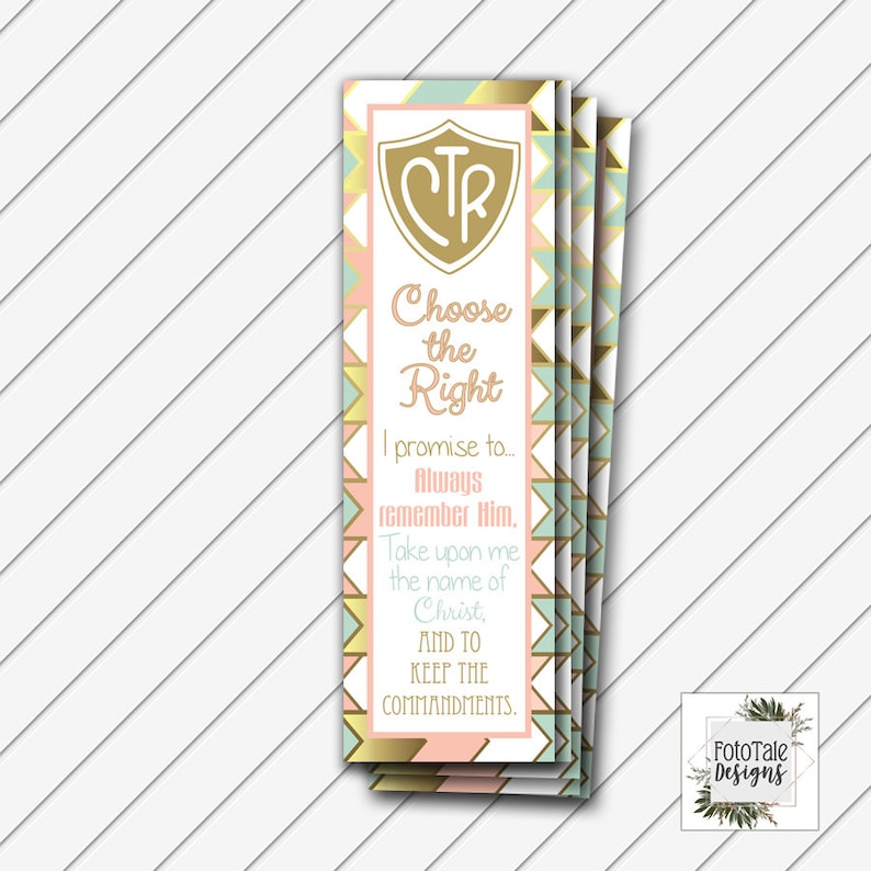 LDS Baptism Bookmark Handout, 2x7 Card, Digital Printable, Blush Pink ...