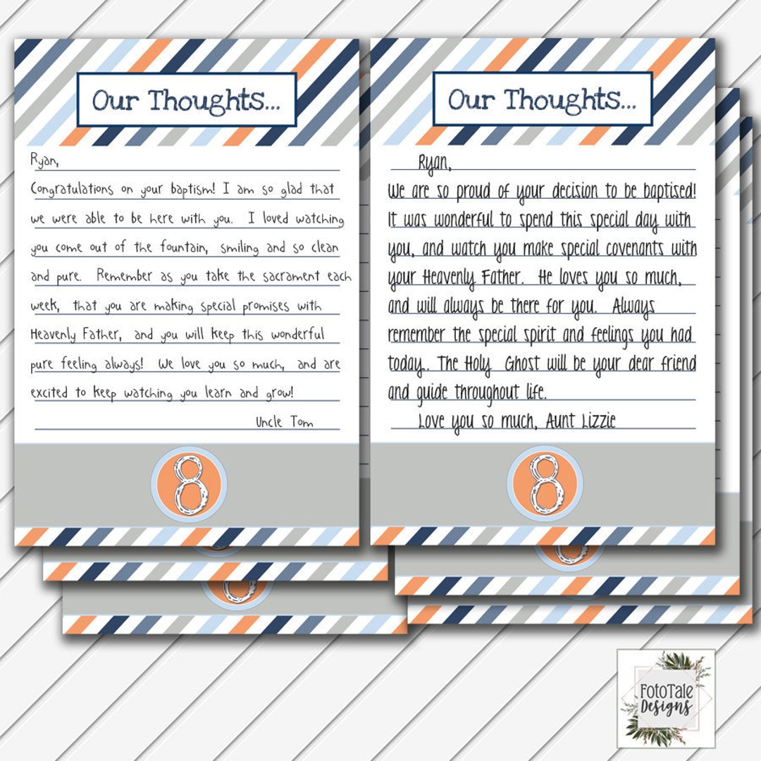 LDS Baptism Testimony Card, 5x7 and 4x6 Card, Digital Printable, Blue ...