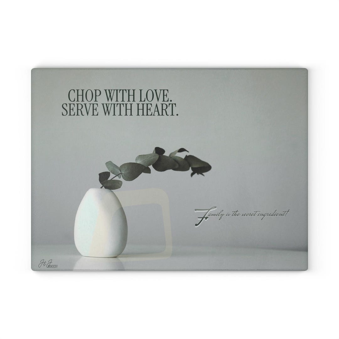Chop With Love Minimalist Glass Cutting Board | Kitchen Decor, Gift for ...