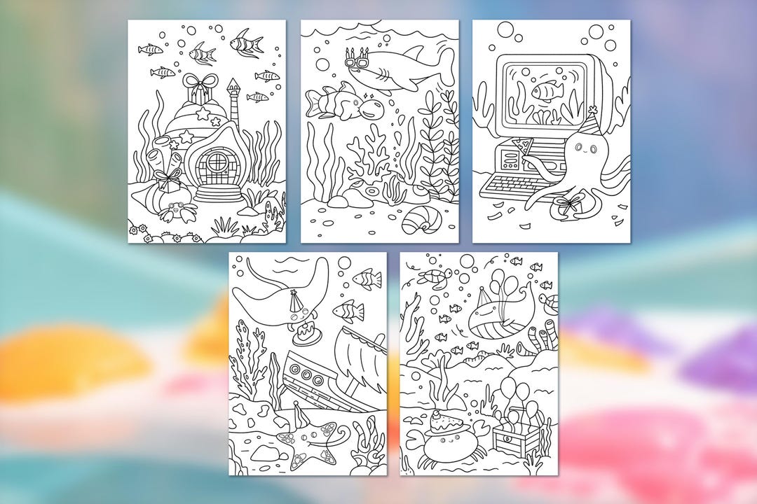 Editable Under the Sea Birthday Coloring Pages| Ocean Theme Party ...