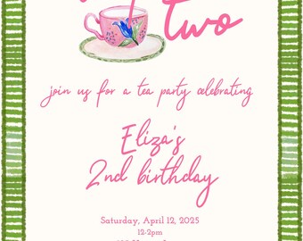 Tea for Two Birthday Invitation - Etsy