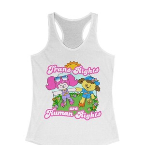 80s Retro Trans Rights Are Human Rights Tank Top Trans Women Are Women ...