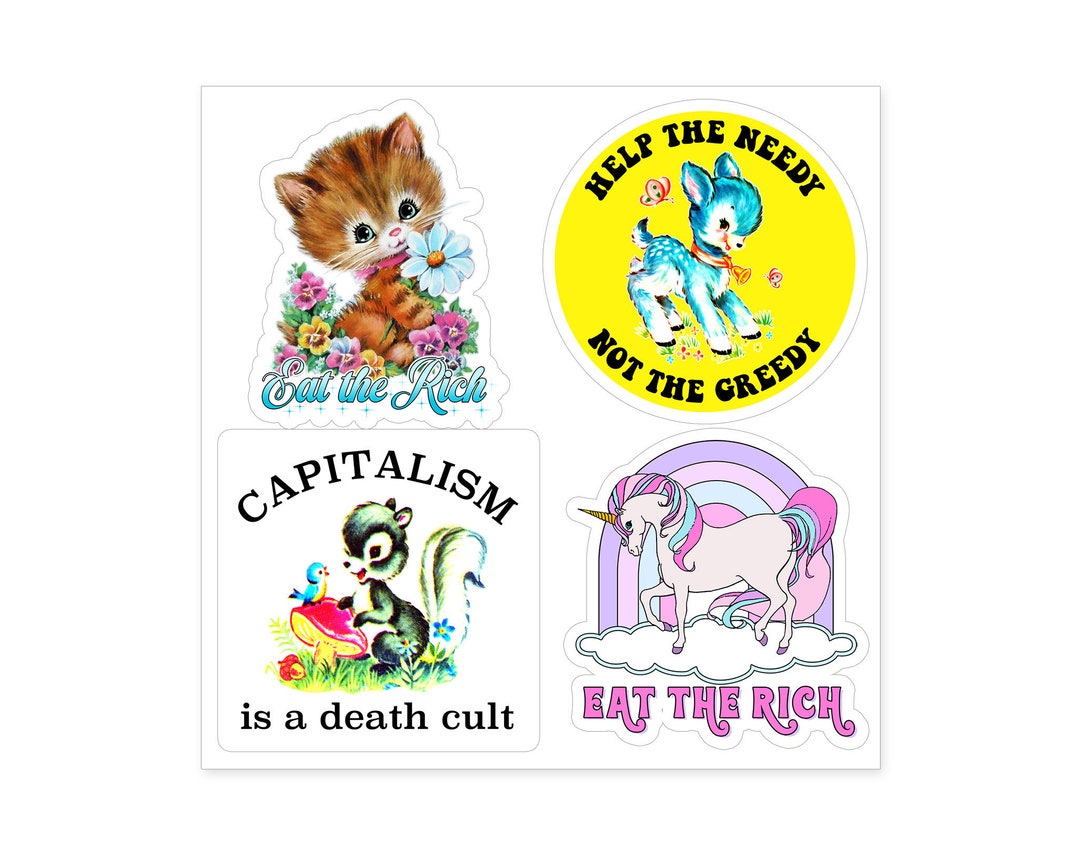 Anti-capitalist Sticker Sheet - Eat the Rich Sticker - Capitalism is a ...
