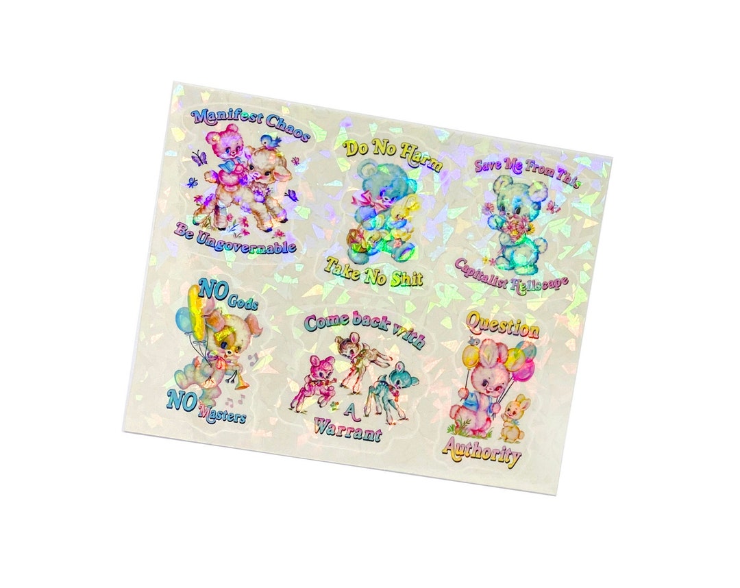 Cute Retro Anarchist Sticker Sheet Antifa Radical Left Communist ...