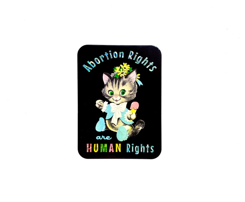 Cute Retro Kitty Abortion Rights Are Human Rights Sticker - Etsy