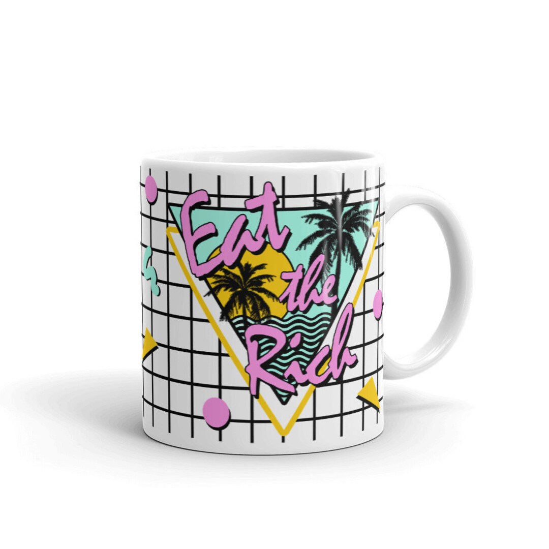 Retro 80s Eat the Rich Mug - Eat the Rich Coffee Cup - Socialist Mug ...