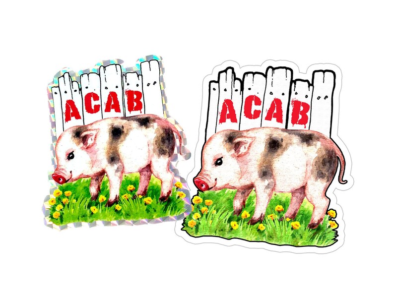 Cute Retro Pig ACAB Sticker ACAB Bumper Sticker All Cops | Etsy