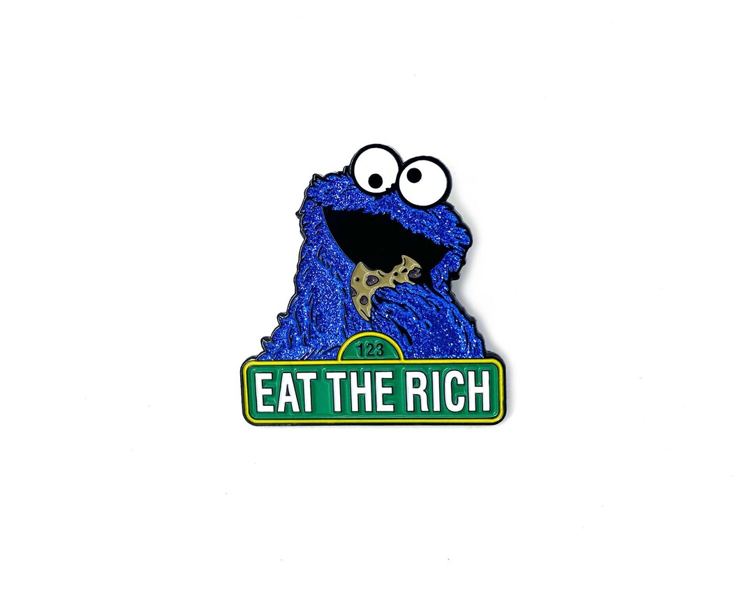Cute Glitter Eat the Rich Lapel Pin Eat the Rich Enamel Pin Marxist ...