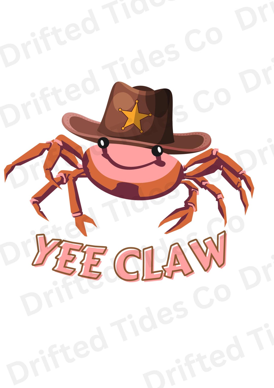 Yee Claw Crab Printable | Funny Cowboy Crab Wall Art | Coastal Digital ...