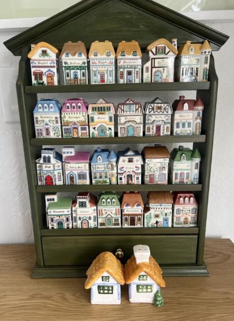 Lenox Spice Village Complete Set of 24 Spice Jars & Rack - Charming ...