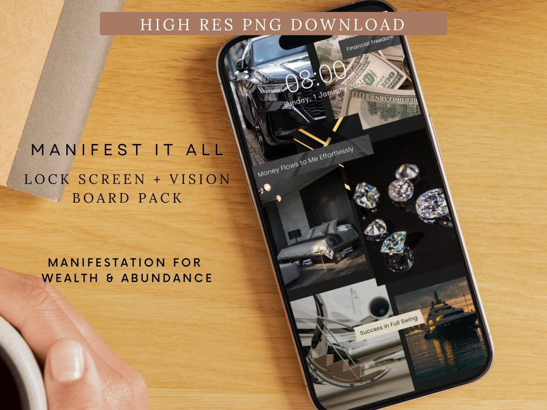 Manifest It All: Lock Screen / Vision Board Pack | 8 Manifestation Lock ...
