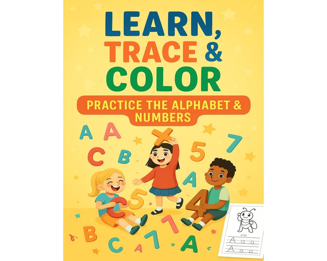 Learn, Trace & Color: Preschool Alphabet and Numbers Workbook | Fun ...