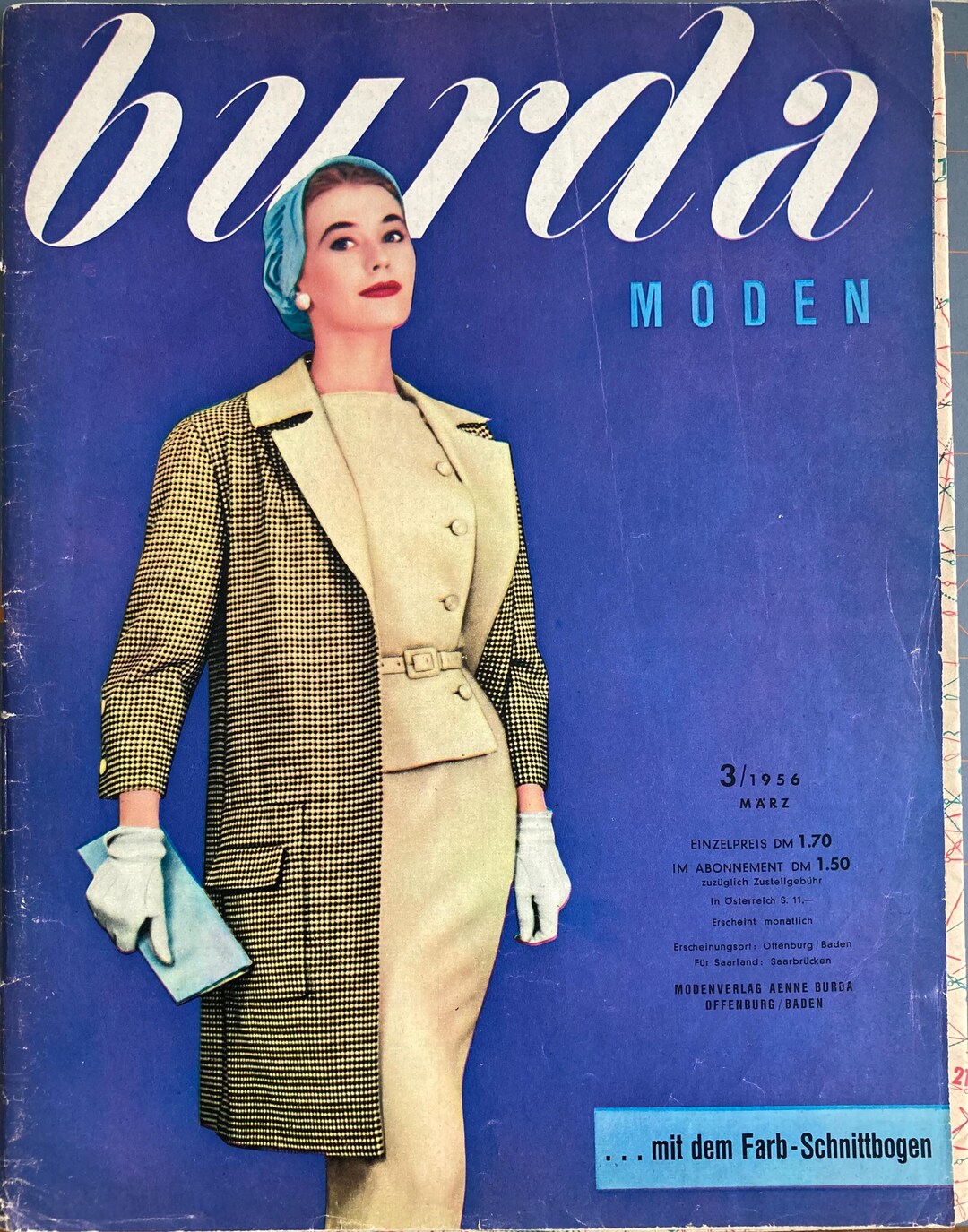 Burda Moden Vintage German Sewing Pattern Magazine 1956 March #3 Ladies ...
