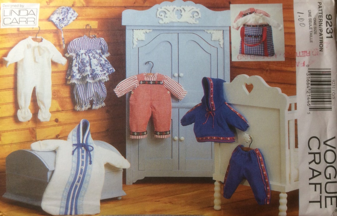 Vintage Sewing Pattern 15-16" Baby Doll Clothes Wardrobe Uncut Dresses ...
