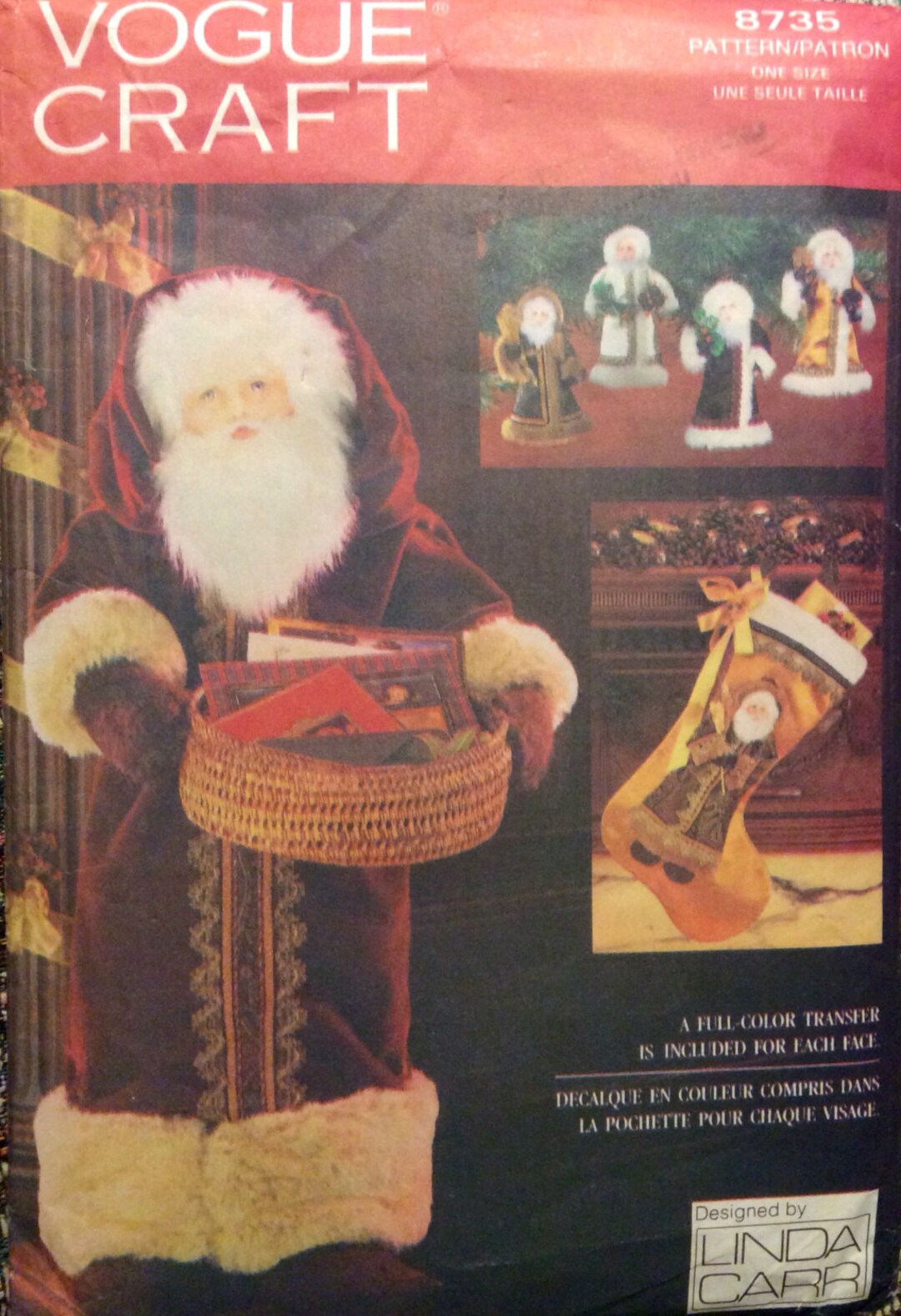 Vogue Craft Holiday Decor Sewing Pattern Ornaments Christmas Stocking ...