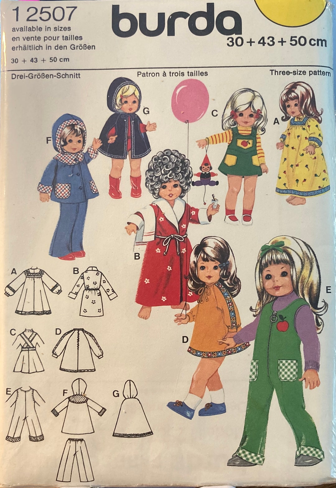 Doll Clothes Sewing Pattern Dresses Robe Coat Jumper Pants Nightgown ...